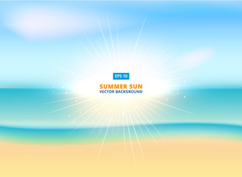 Tropical beach and wave blue sea background Vector Image