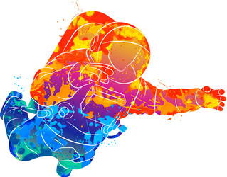 Abstract world map from splash of watercolors Vector Image