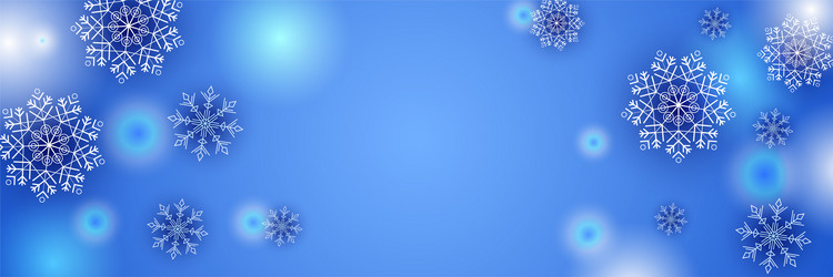 Bright snow blue snowflake design template banner Vector Image