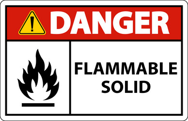 Hazardous signs flammable solid on white Vector Image