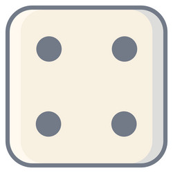 Dice five dot edge flat Royalty Free Vector Image