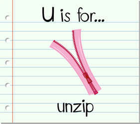 Flashcard letter u is for up Royalty Free Vector Image