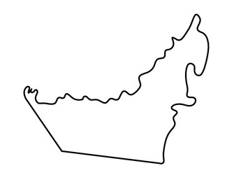 Map of uae with trophy as line drawing on white Vector Image
