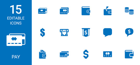 7 pay icons Royalty Free Vector Image - VectorStock