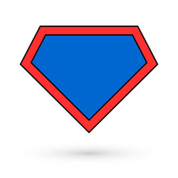 Shield graphic hero icon isolated comic shape Vector Image