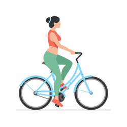 Woman riding bike Royalty Free Vector Image - VectorStock