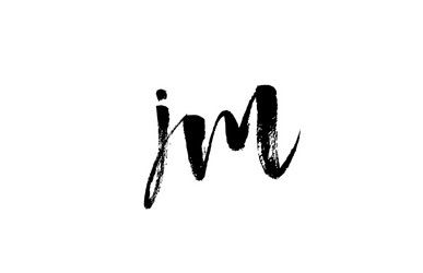 Handwritten vintage jm alphabet letter logo icon Vector Image