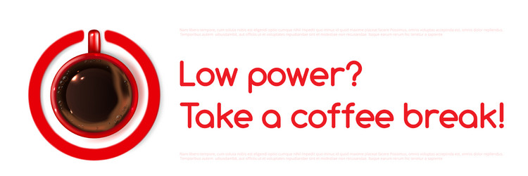 Red coffee cup sign for cafe Royalty Free Vector Image