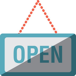 Open store label isolated icon Royalty Free Vector Image