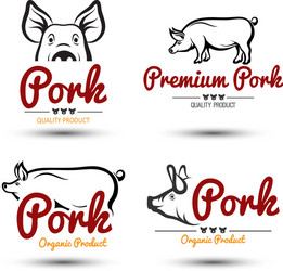 Pork label Royalty Free Vector Image - VectorStock