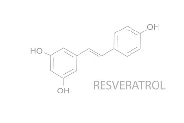 Resveratrol molecular skeletal chemical formula Vector Image