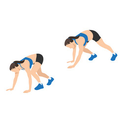 Bear crawl exercise introduction step Royalty Free Vector