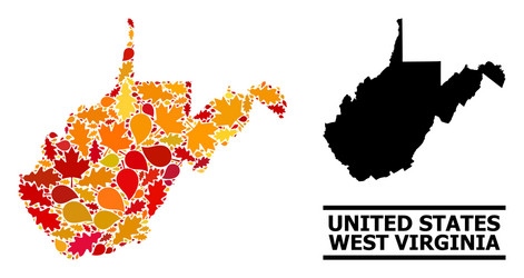 Golden map of west virginia state Royalty Free Vector Image