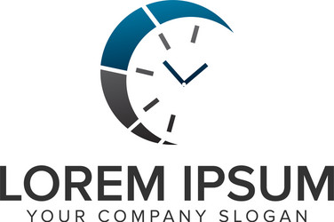 Clock time company logo design business Royalty Free Vector