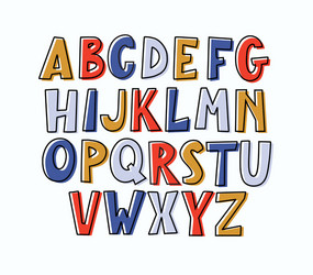 Hand-drawn simple fun lettering alphabet Vector Image