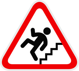 Beware step symbol isolate on white background Vector Image