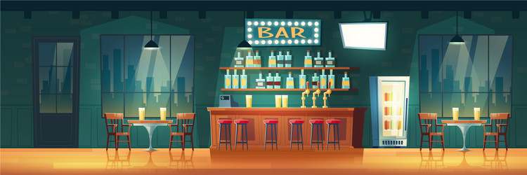 Cartoon cafe background cafeteria interior Vector Image