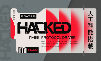 Cyberpunk decal sticker label Royalty Free Vector Image