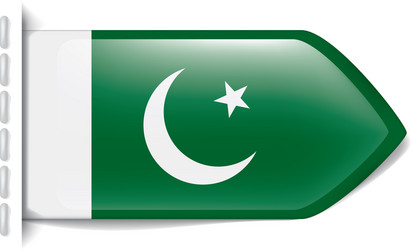Rounded rectangle flag of pakistan Royalty Free Vector Image