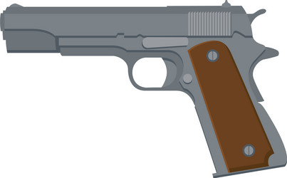 Pistol 1911 gun fire 45 caliber Royalty Free Vector Image