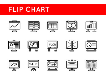 Data presentation icon flip chart Royalty Free Vector Image