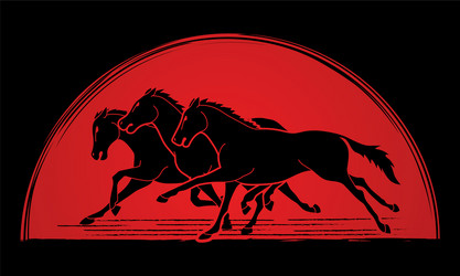 Three Horses Running Vector Images (59)