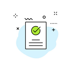 Check mark web icons in line style stamp Vector Image