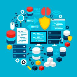 Data science icons circle Royalty Free Vector Image