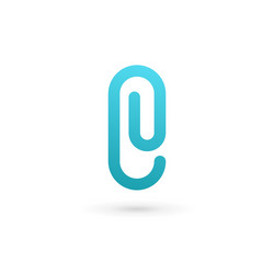 Letter e clip logo icon Royalty Free Vector Image