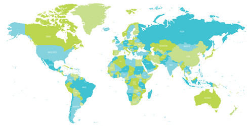 World map in grey color on white background high Vector Image