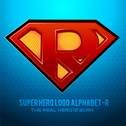 Superhero logo icon with letter v vec Royalty Free Vector