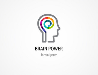Logo with a half of light bulb and brain Vector Image