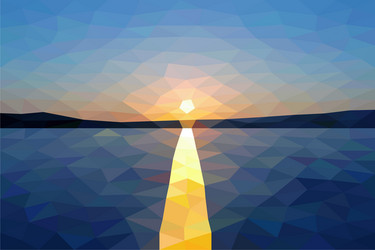 Low Poly Landscape with Sunset Vector Images (58)