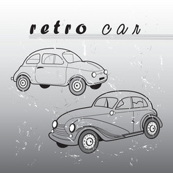 Antique old vintage car line art sketch Royalty Free Vector