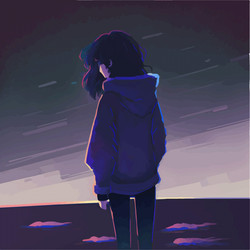 Sad depressed woman of cartoon character grieving Vector Image