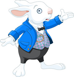 White Rabbit with Pocket Watch Royalty Free Vector Image