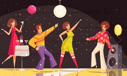 Retro disco party background Royalty Free Vector Image