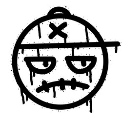 Graffiti grunge face Royalty Free Vector Image