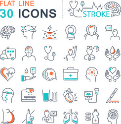 Human with common types of stroke Royalty Free Vector Image