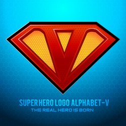 Superhero logo icon with letter c vec Royalty Free Vector