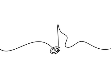 Music note single one continuous line art Vector Image