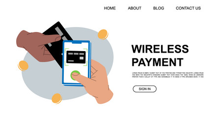 Nfc payment website template credit card Vector Image