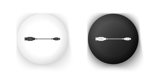 Usb micro cables icon on transparent background Vector Image