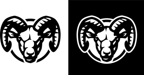 Ram head logo on a light and dark background Vector Image