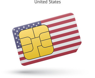 Canary islands mobile phone sim card with flag Vector Image
