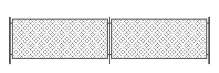 Chain link fence realistic metal wire mesh Vector Image