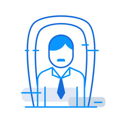 Boss business people icon with blue outline style Vector Image