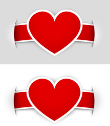 Sticker heart set Royalty Free Vector Image - VectorStock