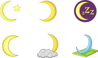 Crescent moon icon cartoon style Royalty Free Vector Image