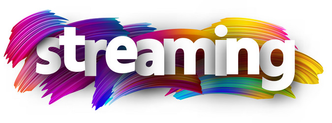 Stream sign over brush strokes background Vector Image